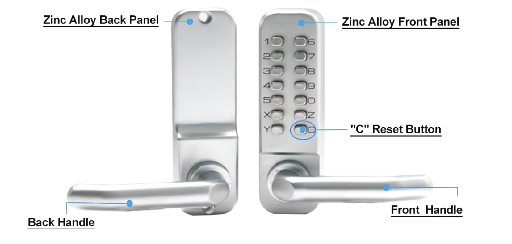 Double Side Keypad Lock | Matte Black – EliteFencing